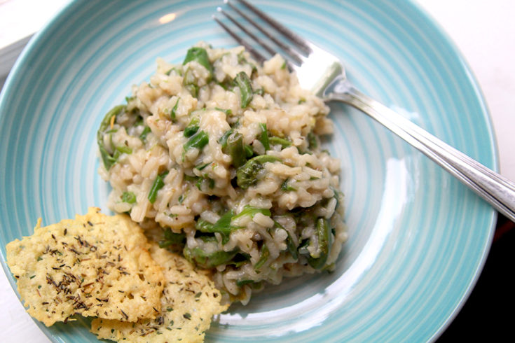 Spring Onion Fiddlehead Risotto | Sarah's Cucina Bella